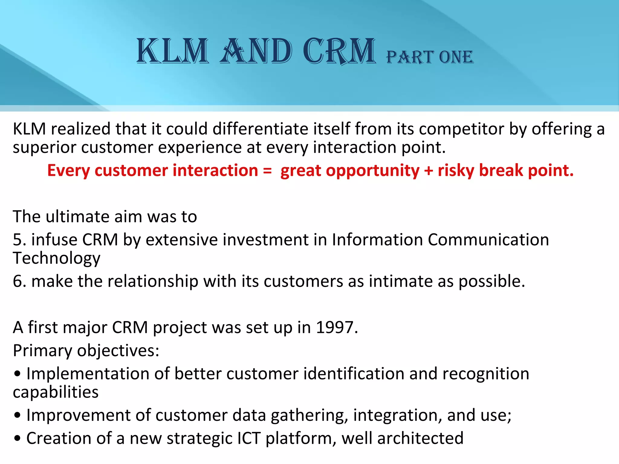 Klm Crm Case Study | PPT