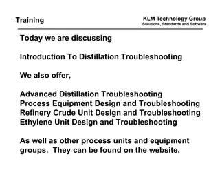 Introduction to Distillation Troubleshooting | PDF