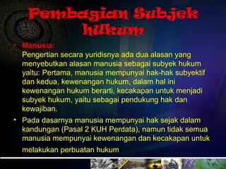Klmpk 1 subjek hukum | PPT