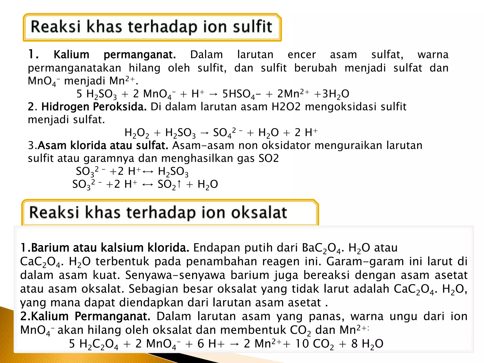 Reaksi-Reaksi Identifikasi Anion | PPTX