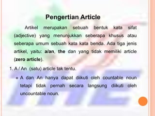 Klmpok 1 Penggunaan article | PPTX