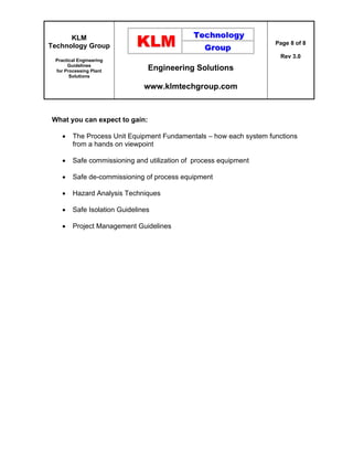 Guidelines for Safe Pre-commissioning, Commissioning, and Operation of ...