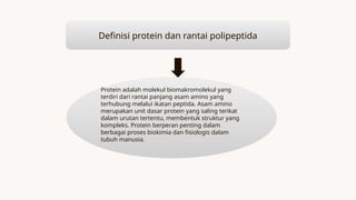 struktur, fungsi dan pentingnya Protein | PPTX