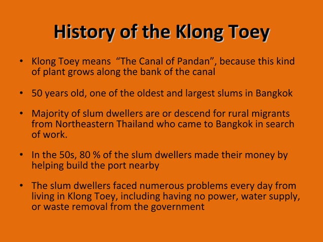 Klong Toey Slum Ppnt | PPT