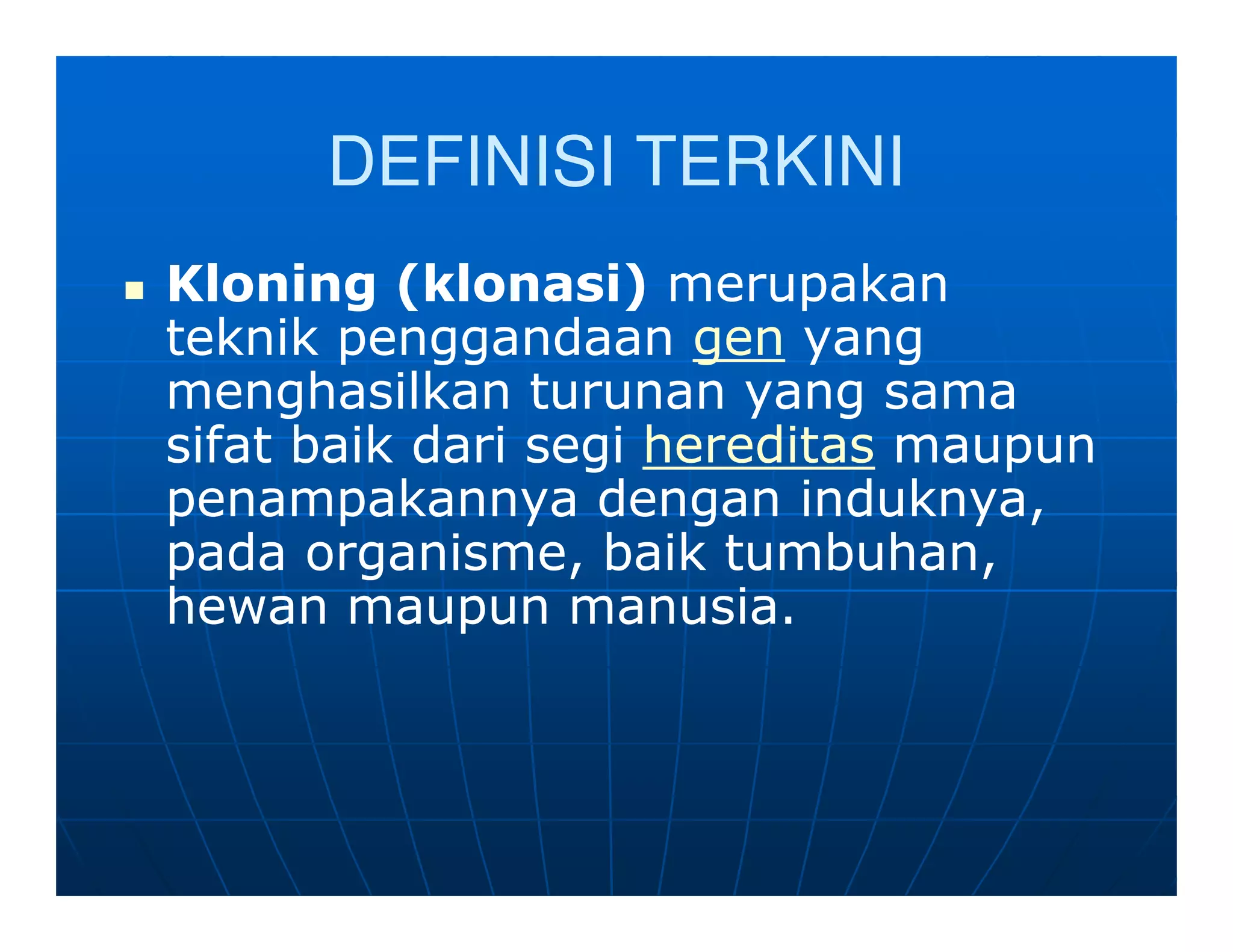 Kloning ekosari | PPT