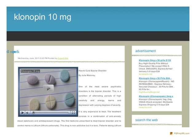 Klonopin 10 mg | PDF | Pharmaceutical Drugs | Medical Health