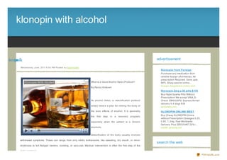 Klonopin with alcohol | PDF | Substance Abuse | Diseases and Conditions