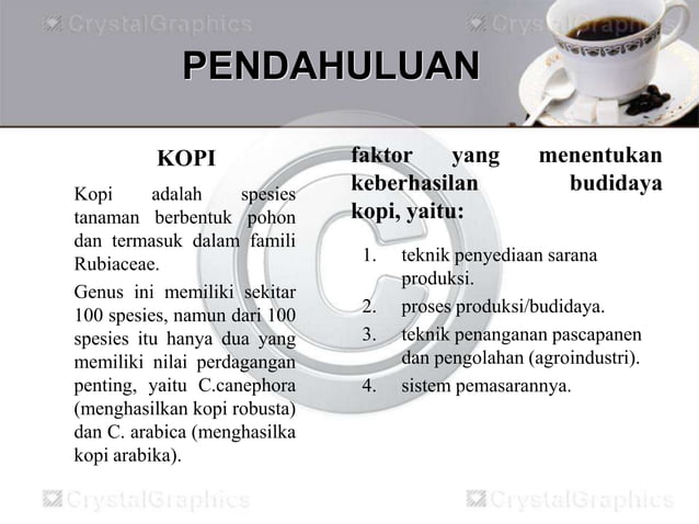 teknis budidaya tanaman kopi dan komoditas kopi | PPTX