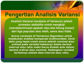 Teknik Analisis Variansi Satu Variabel | PPTX