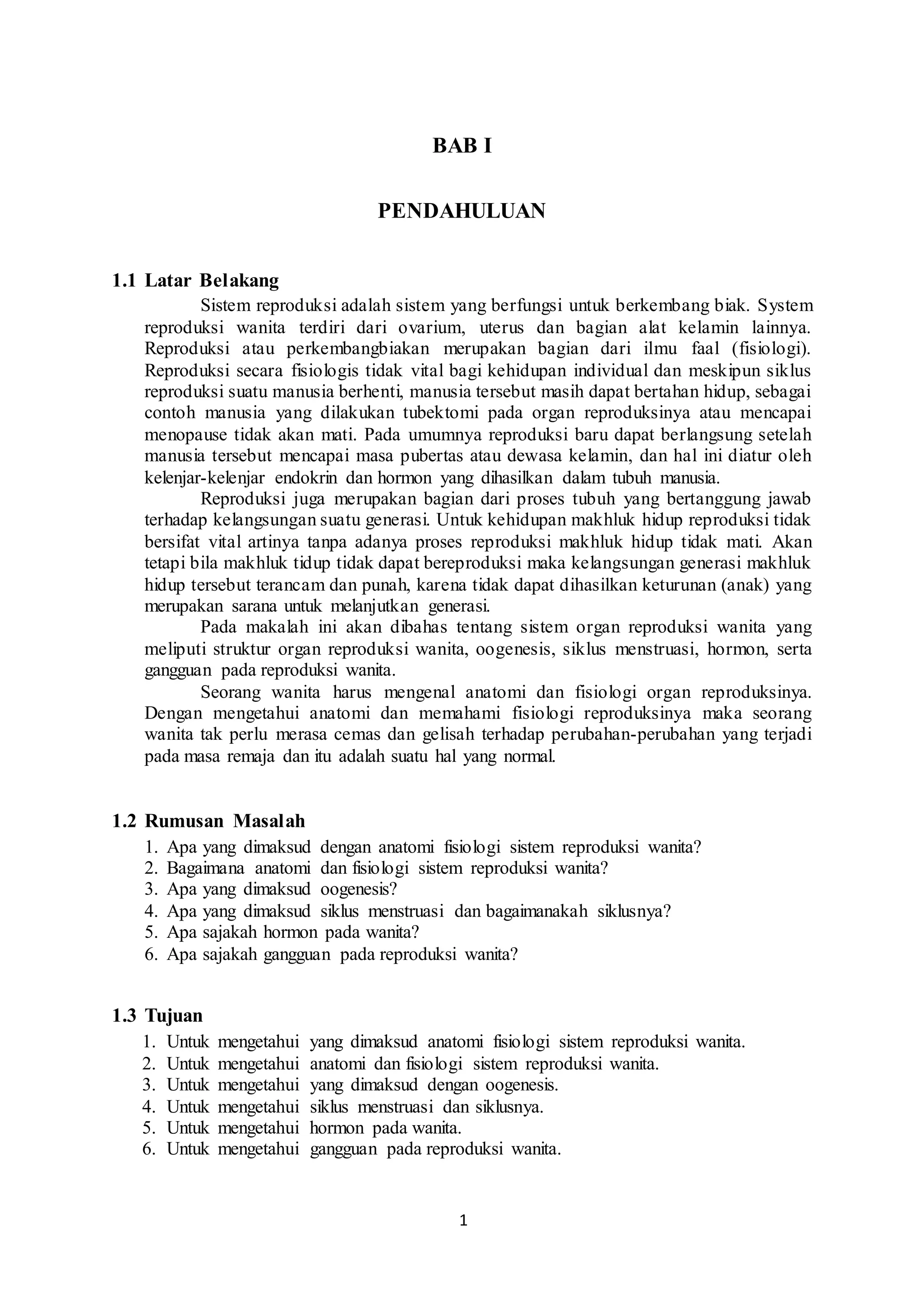 Klp 2 sistem reproduksi wanita | DOCX