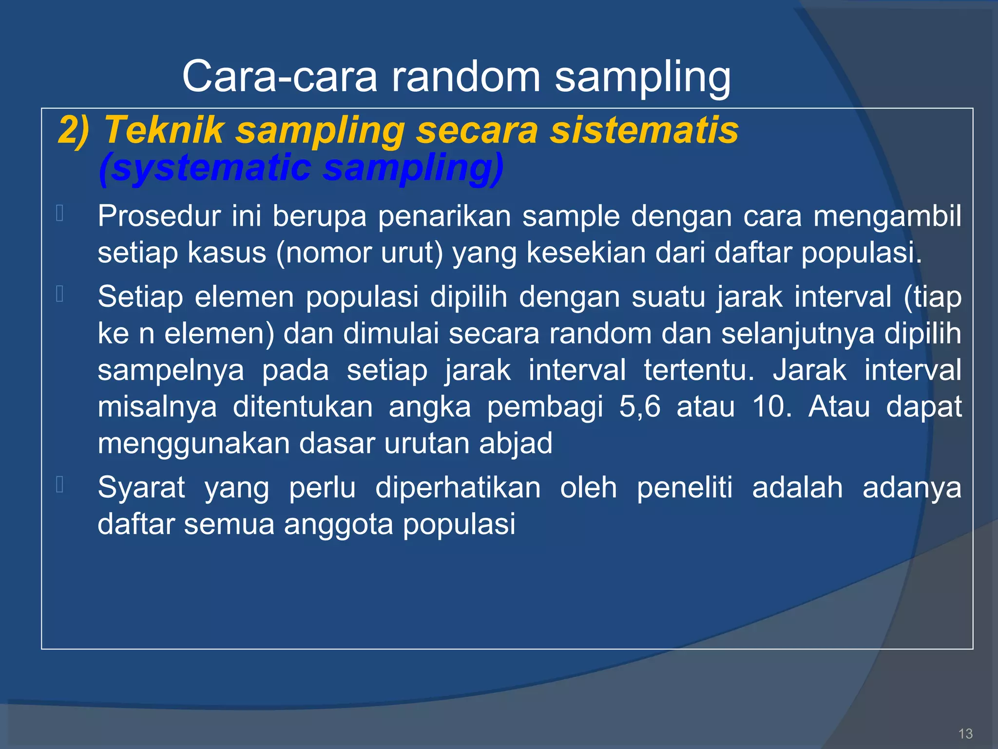 Teknik Pengambilan Sampel | PPT