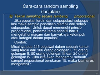 Teknik Pengambilan Sampel | PPT