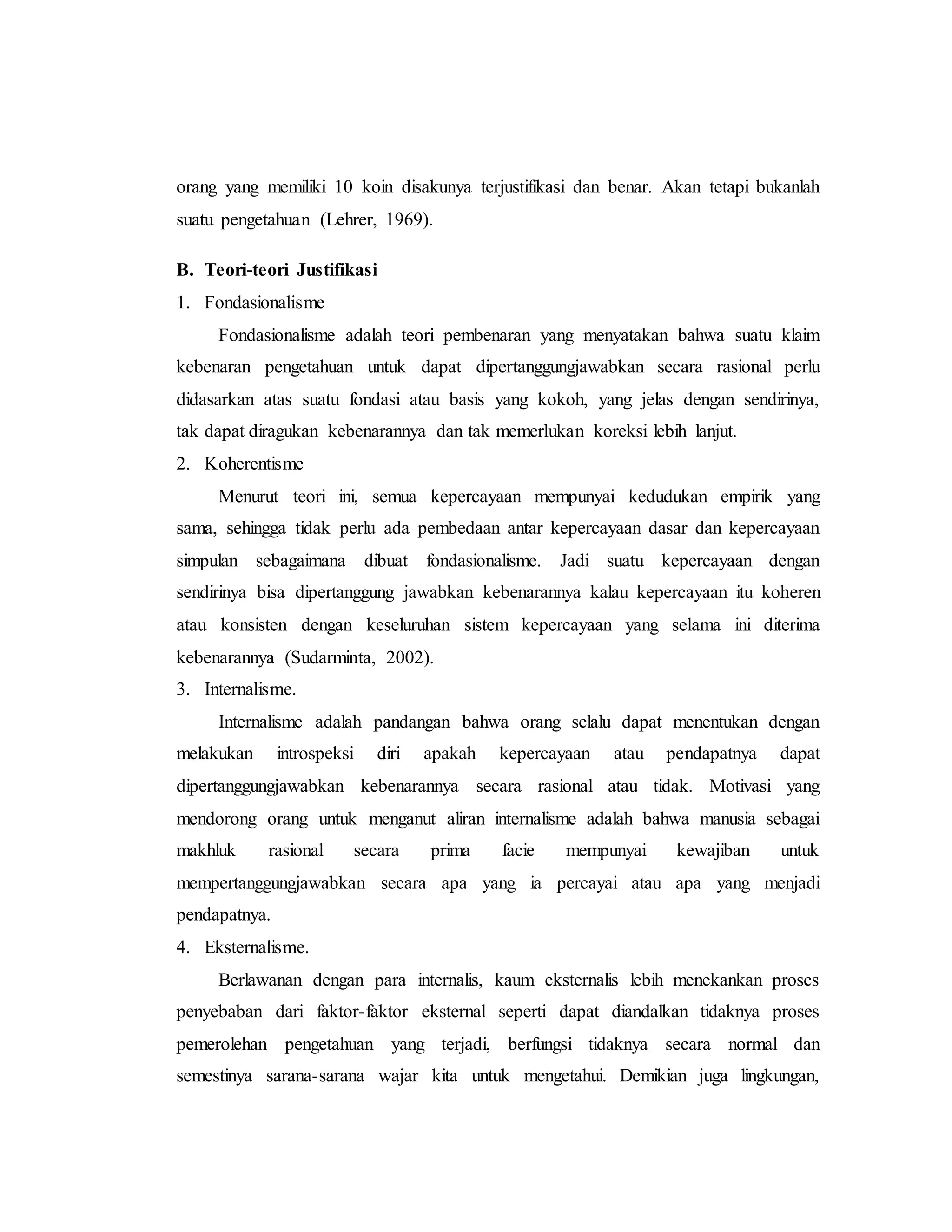 Klp 4 justifikasi dan teori justifikasi | DOCX