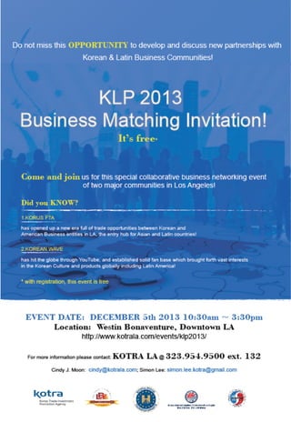 Korean-Latino Partnership Business Network / Matching Invite | PDF
