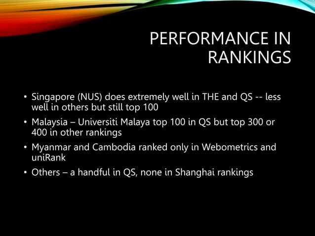 International University Rankings and Southeast Asia | PPTX