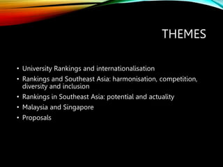 International University Rankings and Southeast Asia | PPTX