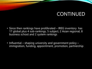 International University Rankings and Southeast Asia | PPTX