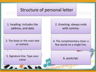 Kls 11 chapter 5 ( personal letter) | PPTX