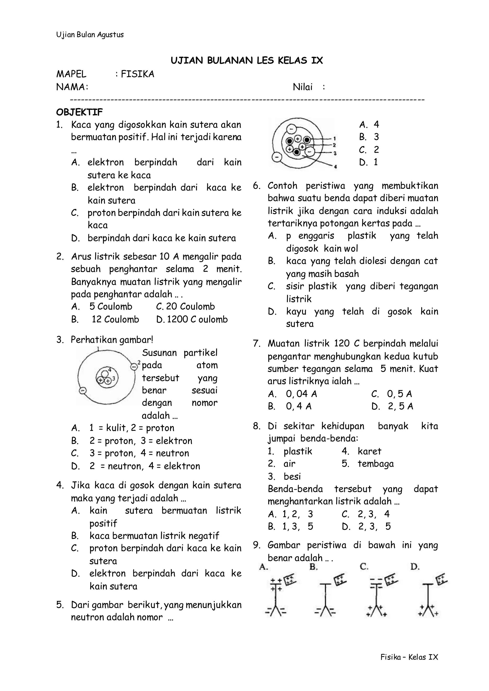 Kls 9 agus sem1 | DOCX