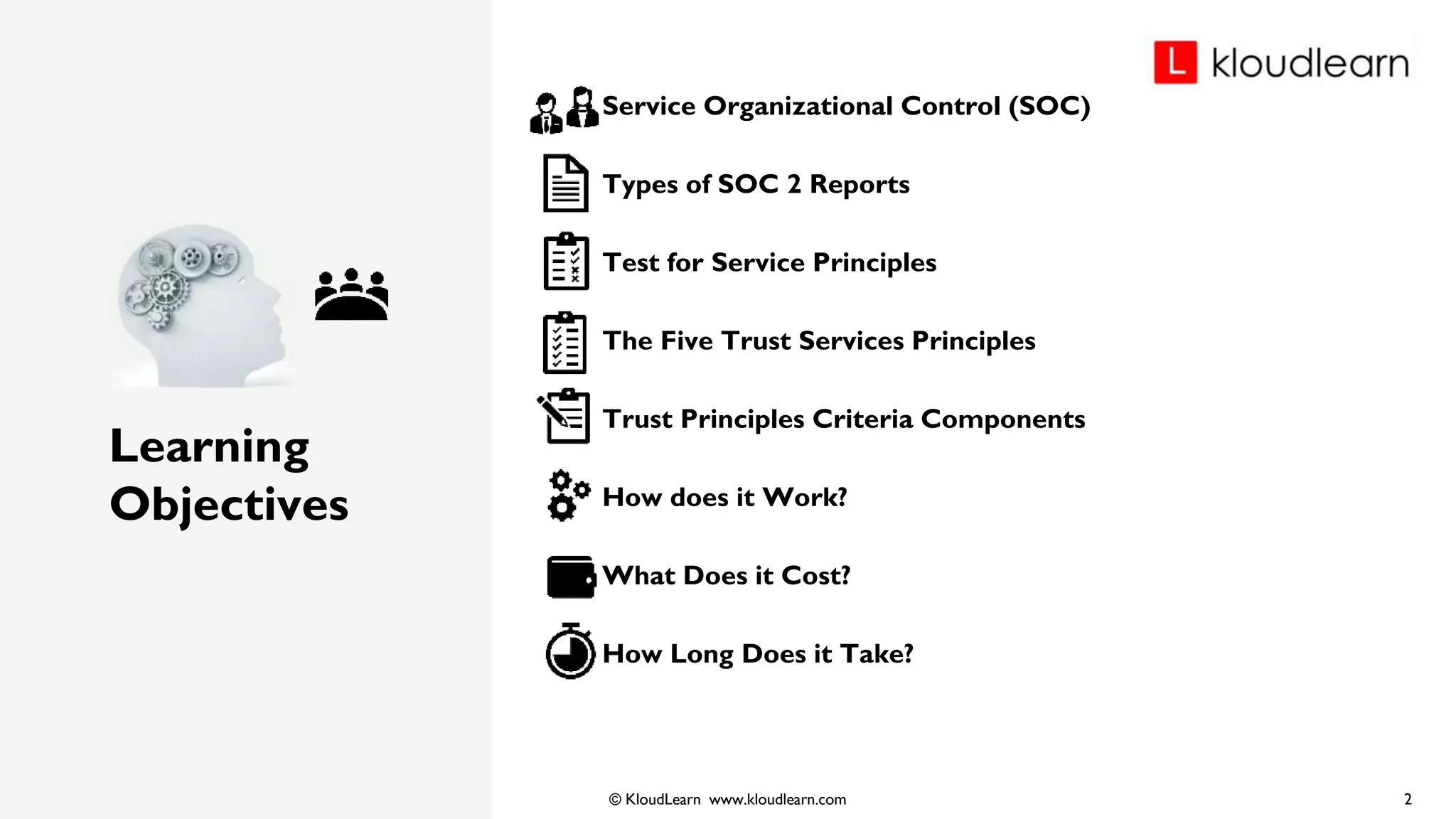 Service Organizational Control (SOC 2) Compliance - Kloudlearn | PPTX