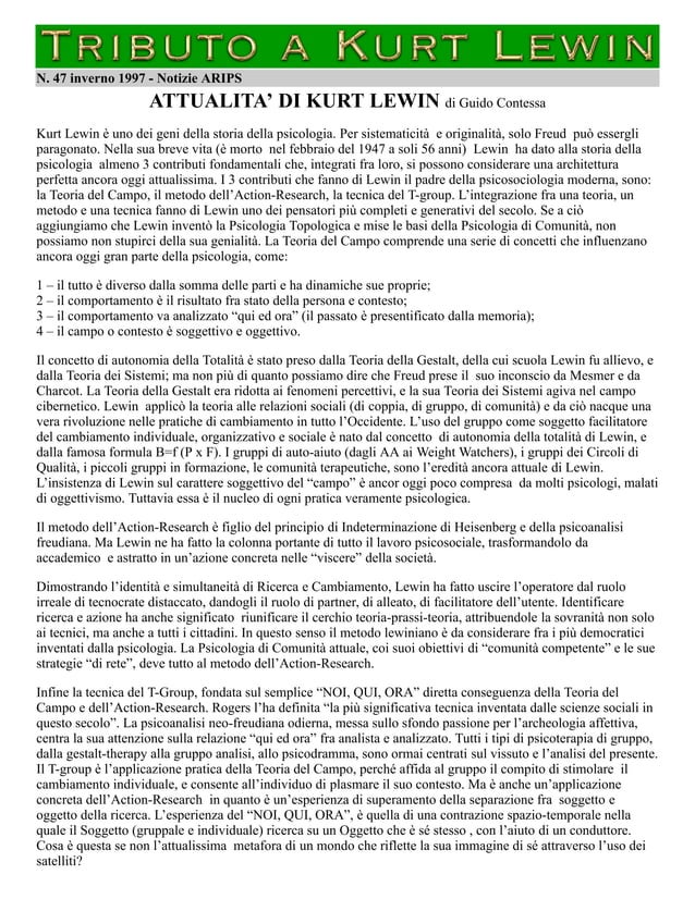 Tributo a Kurt lewin | PPT | Free Download