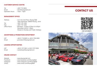 Kluang Mall Facts Sheet | PDF