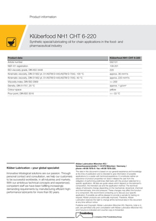 Kluberfood nh1-cht-6-220 Mr Tùng - 0987 988 407 | www.khodaumo.com