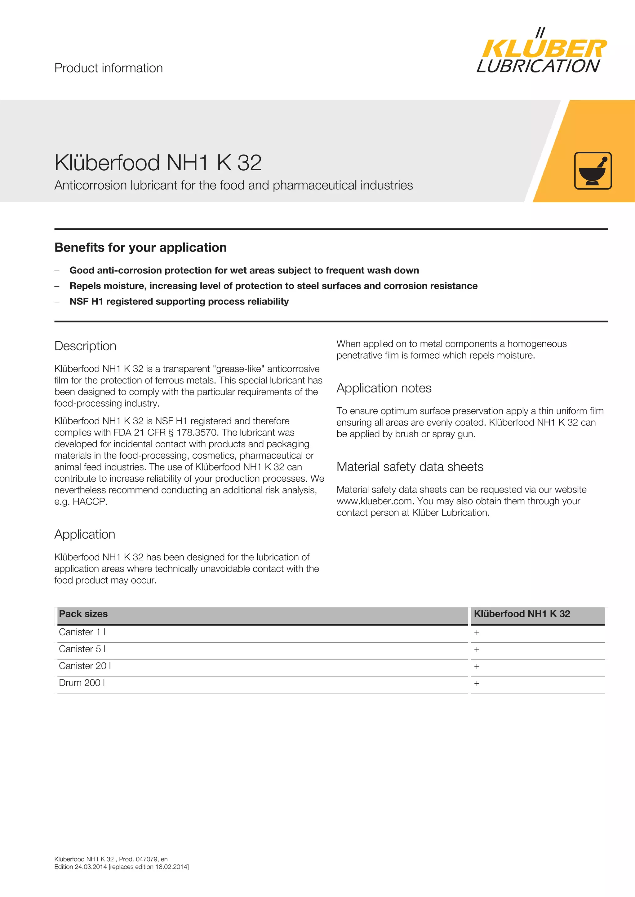 Kluberfood nh1-k-32-spray Mr Tùng - 0987 988 407 | www.khodaumo.com