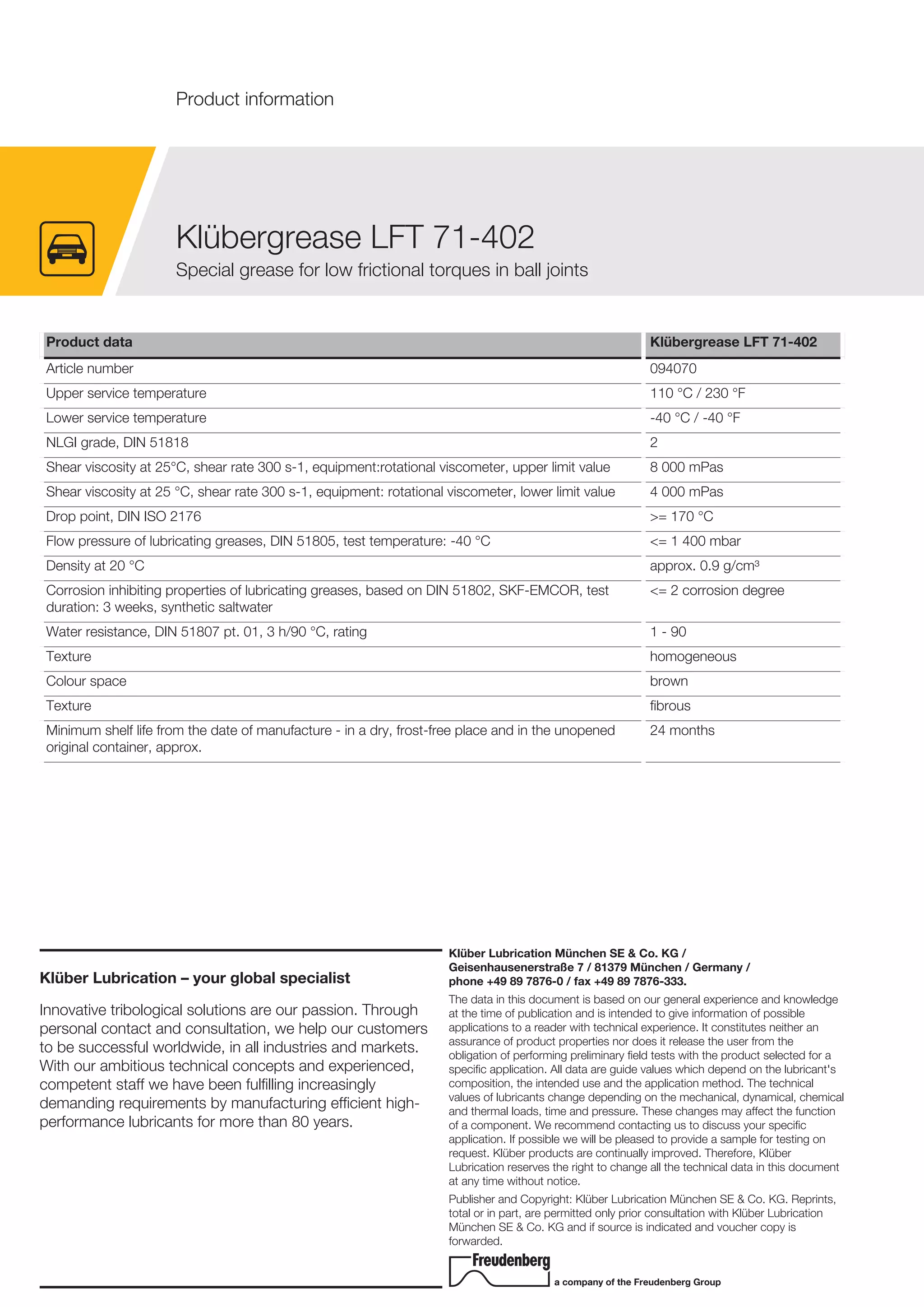 Klubergrease lft-71-402 Mr Tùng - 0987 988 407 | www.khodaumo.com