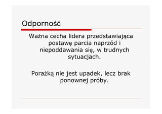 Kluczowe cechy lidera | PDF