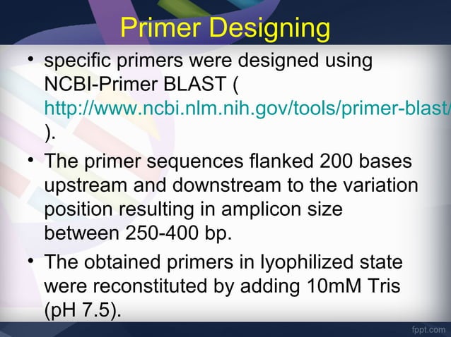 VALIDATION OF NGS SEQUENCING BY SANGER SEQUENCING | PPT