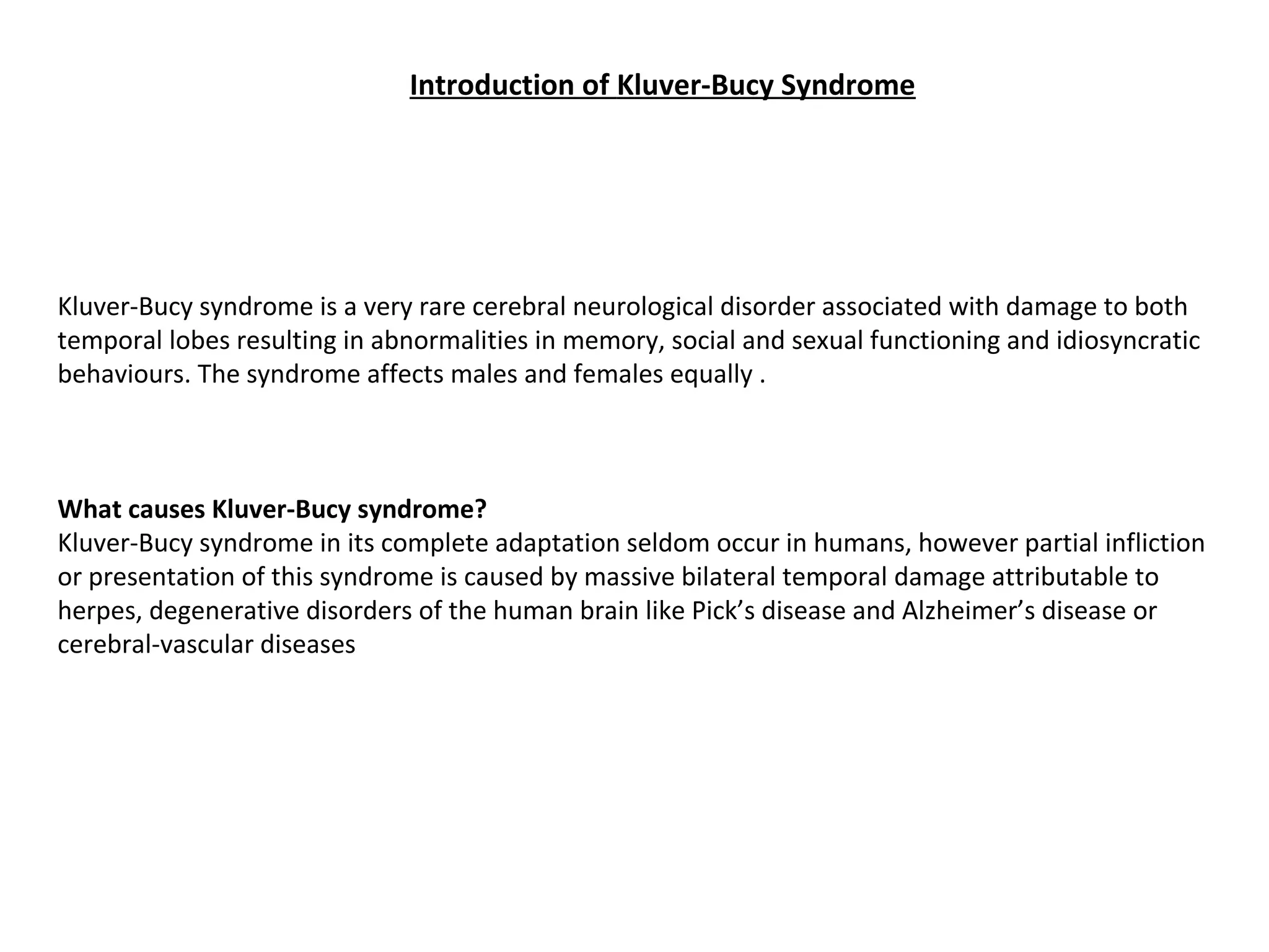 Kluver bucy syndrome | PPT