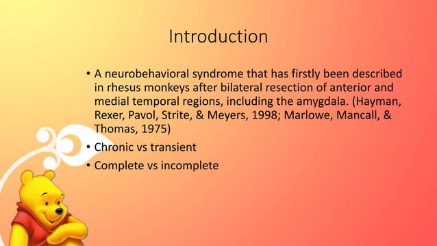 Kluver-Bucy Syndrome | PPTX