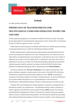 Guide to International Transfer Pricing | PDF