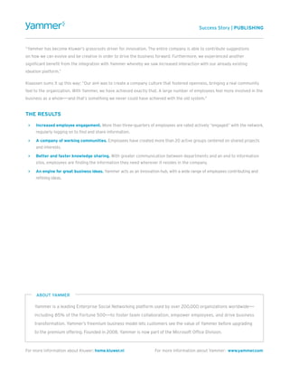 Kluwer Yammer Case Study | PDF | Business Administration | Business