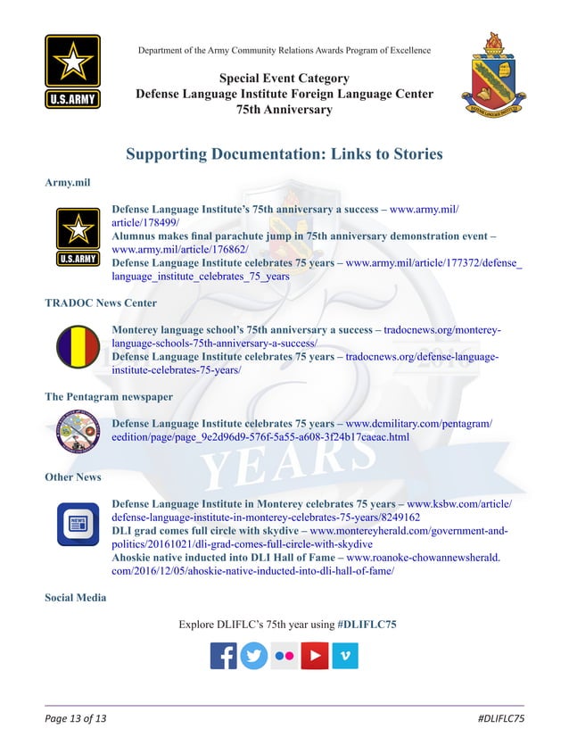 DLIFLC 75th Anniversary | PDF