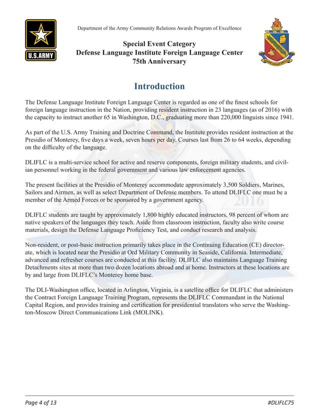DLIFLC 75th Anniversary | PDF
