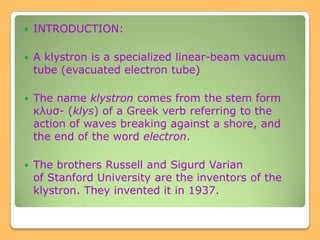 Klystron 1 | PPTX