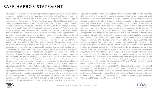 Psa fca proposed merger presentation | PPT