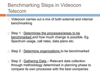 Benchmarking in Videocon Telecom | PPT