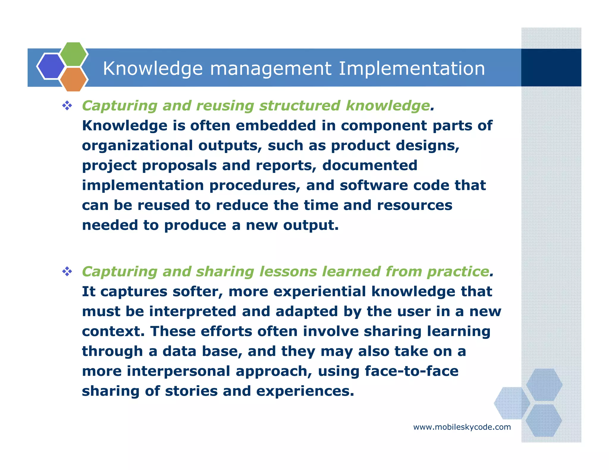 Knowledge Management: Best Practices for Organization | PDF