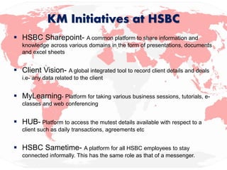 Knowledge Management at HSBC | PPT