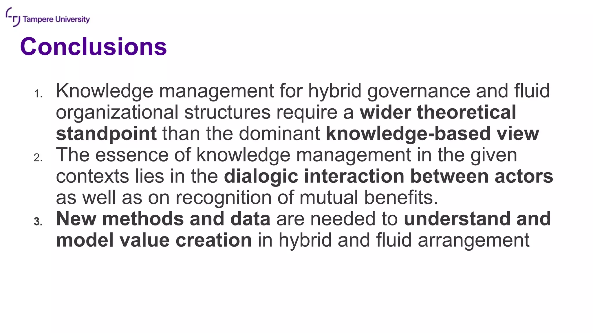 Organizational Hybridity and Fluidity: Possibilities and Challenges for ...