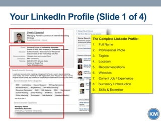 Completing Your LinkedIn Profile: 17 Key Elements | PPTX | Resume ...