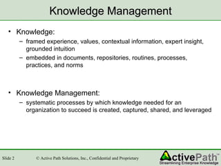 Knowledge Management | PPT | Computer Software and Applications | Computing