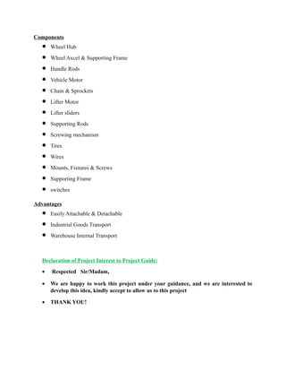 Km214 forklift project abstract | DOC | Automotive