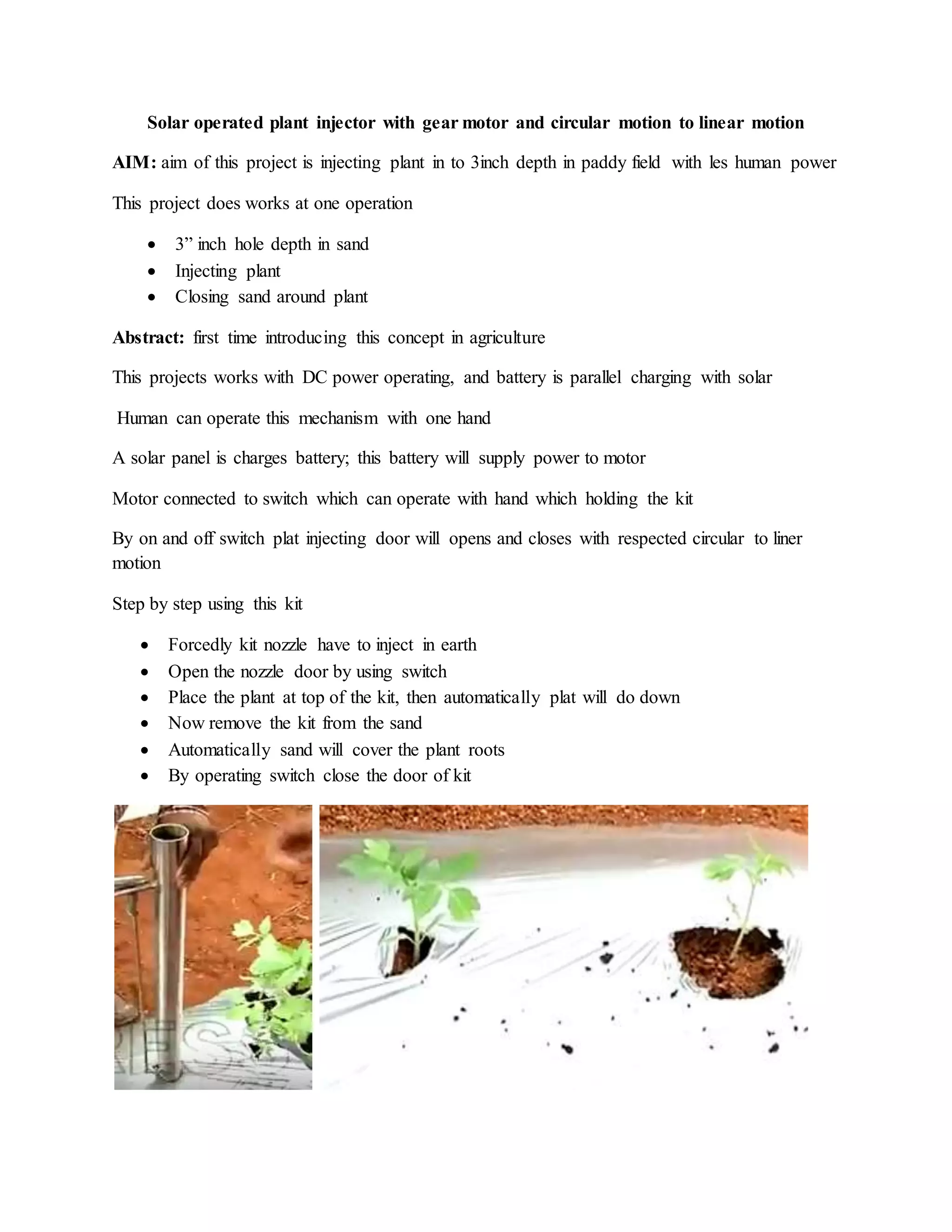 Km232 solar operated plant injector | PDF