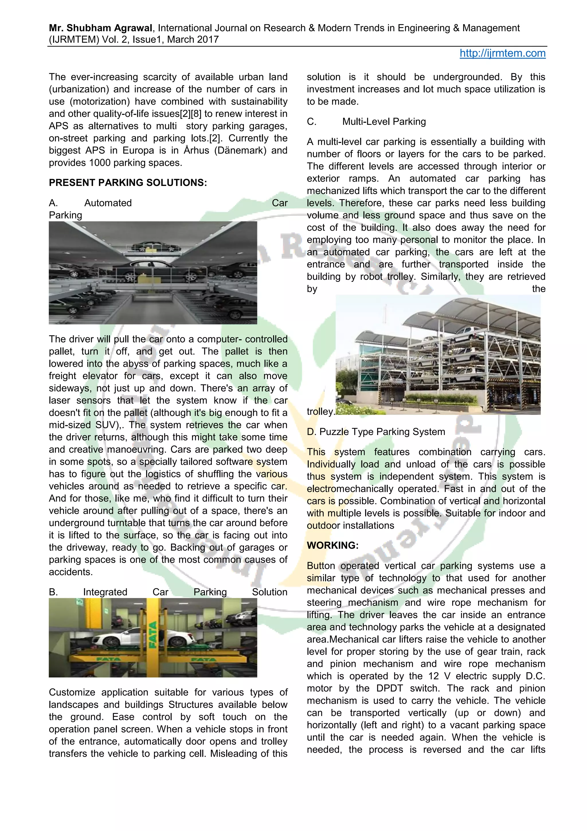 Km247 semi operated vertical car parking prototype system controlling ...