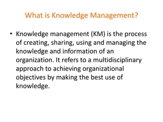 Knowledge Management Chapter 3 | PPTX