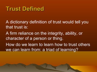 Km#6 the pedagogy_of_trust | PPT | Education